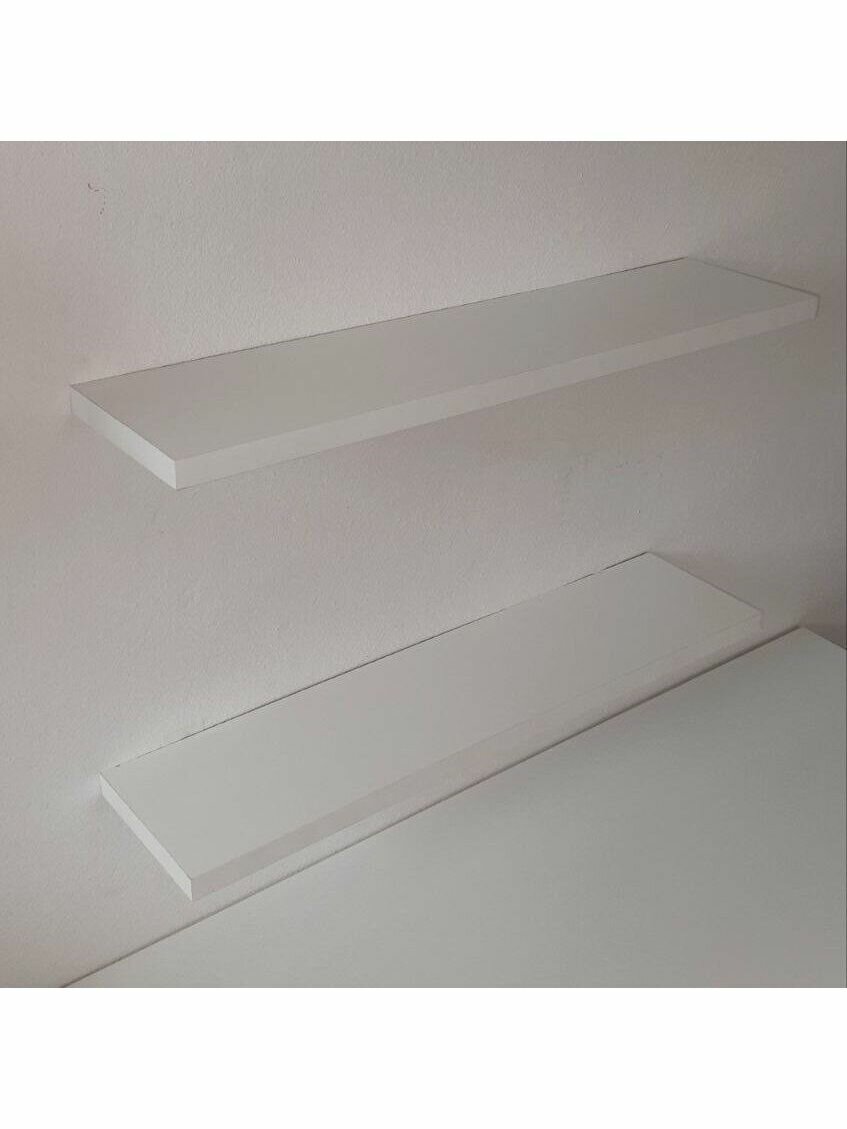 Полка навесная, 50х12 см, белый шёлк, 2 шт.