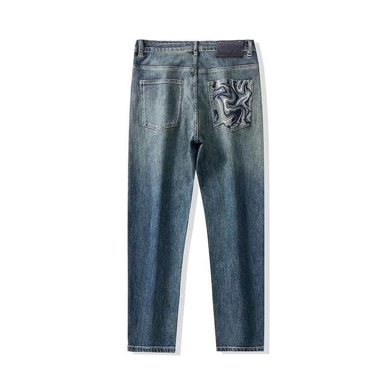 MON Мужские Джинсы Осень Градиент Стиральные Слим Конусообразные Деним, Размер_36