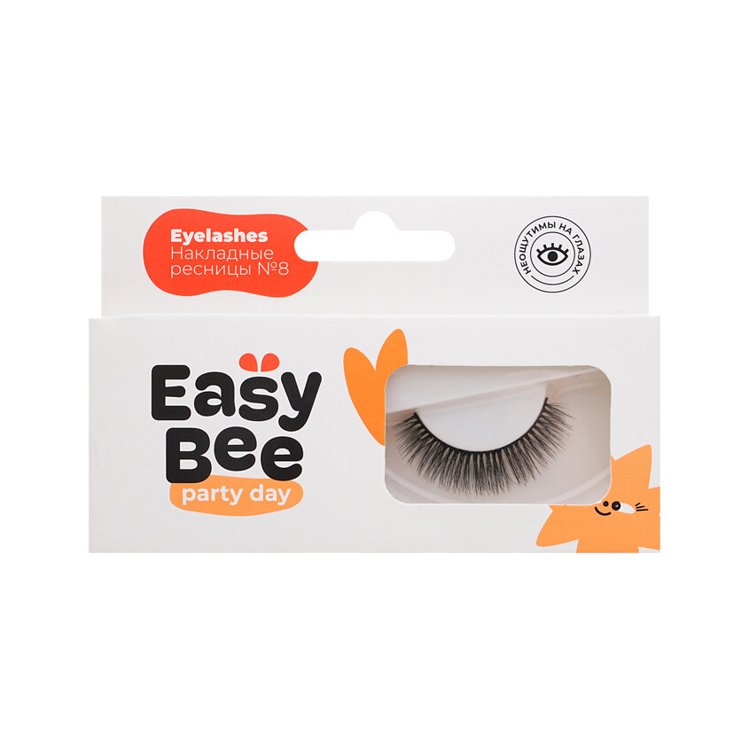 Накладные ресницы EASYBEE PARTY DAY EYELASHES №08 черные