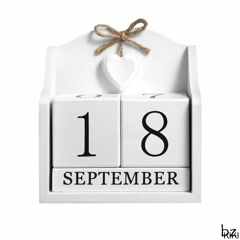 Декоративный Деревянный Календарь Подходит Для Кафе Ресторанов И Офисных Пространств White