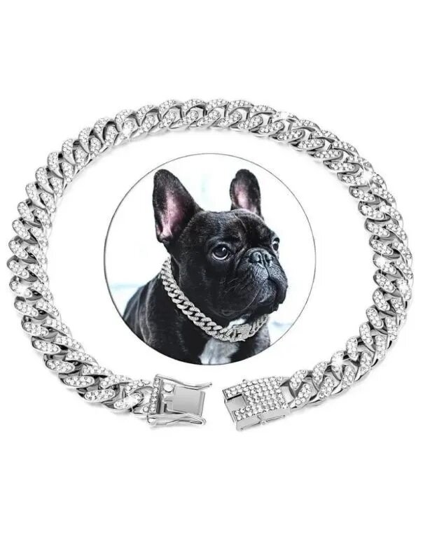 Украшение для животных, Алмазный ошейник-цепочка для собак с дизайнерской безопасной пряжкой, ювелирные аксессуары для маленьких, средних и больших собак, кошек,