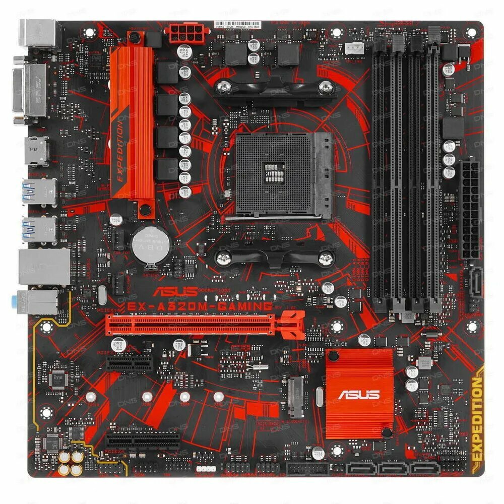 Материнская плата ASUS EX-A320M-GAMING AM4 mATX 4xDDR4 PCIEx16 PCIEx4 PICEx1 M.2 HDMI DVI GLAN