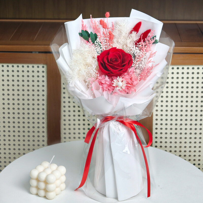 Засушенные розы, подарок на День матери, небольшой букет на День святого Валентина, букет из засушенных цветов, готовая подарочная коробка