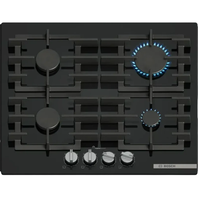 Bosch PPP6A6I40R Газ, 60 см, закаленное стекло, независимая, черная