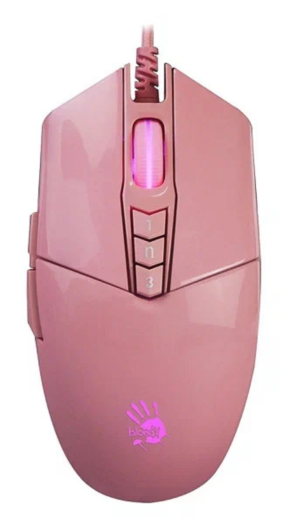 Мышь A4Tech "Bloody P91s", USB, оптическая, 8000 DPI, RGB-подсветка, розовая