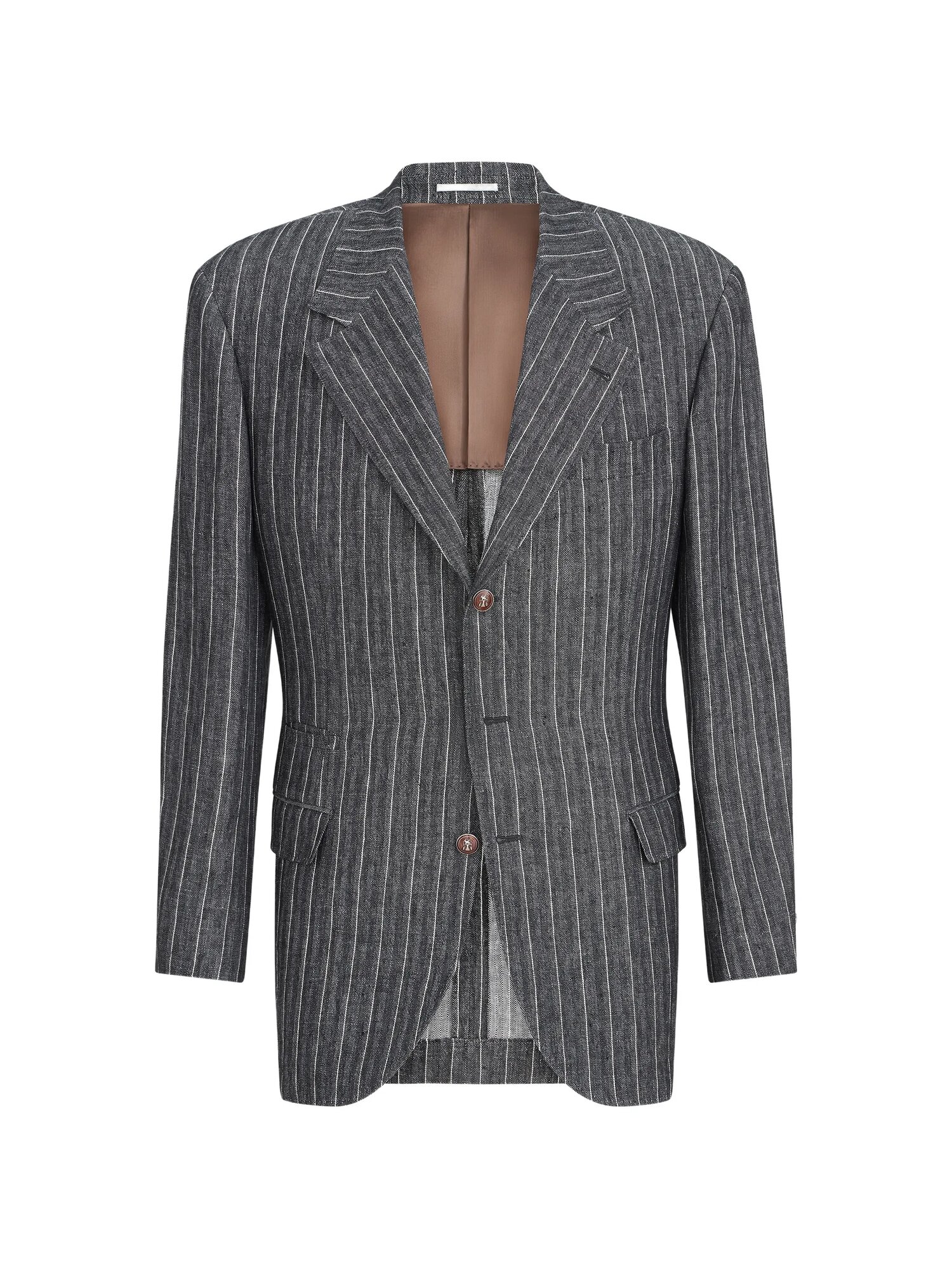 Пиджак Linen chalk stripe chevron Tailor blazer with metal buttons