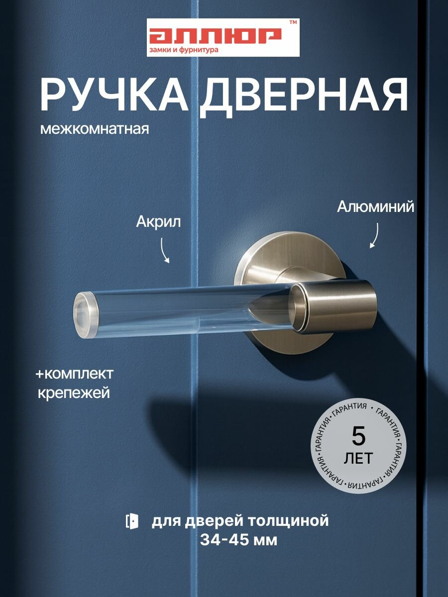 Ручка дверная межкомнатная аллюр "ALBION", матовый никель