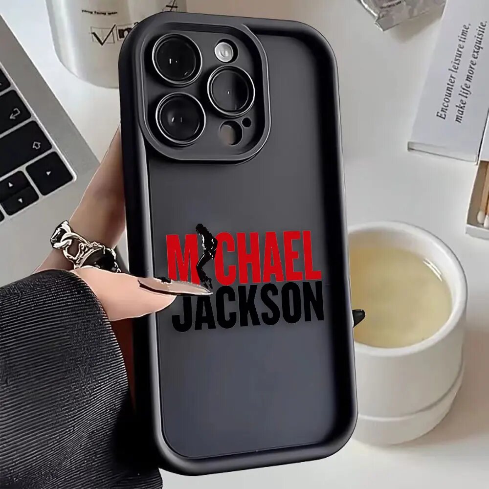 Чехол для iPhone 14 Plus Michael Jackson, черный, силикон