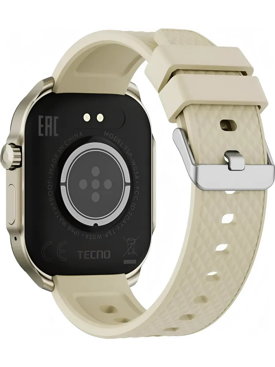 Смарт-часы Tecno Watch 3 Active Золотистый Ростест (ЕАС), 2.04", IPS — фото 1