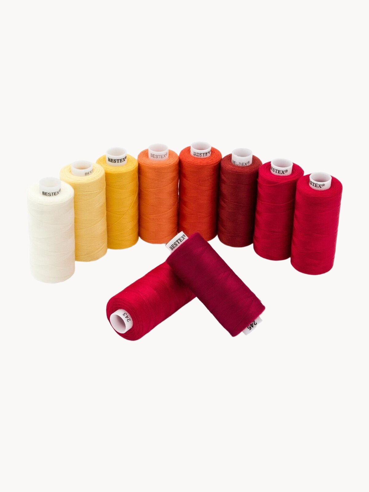 Нитки швейные 40/2, нитки для шитья, набор 10 цветов, длина катушки 365 м, Bestex