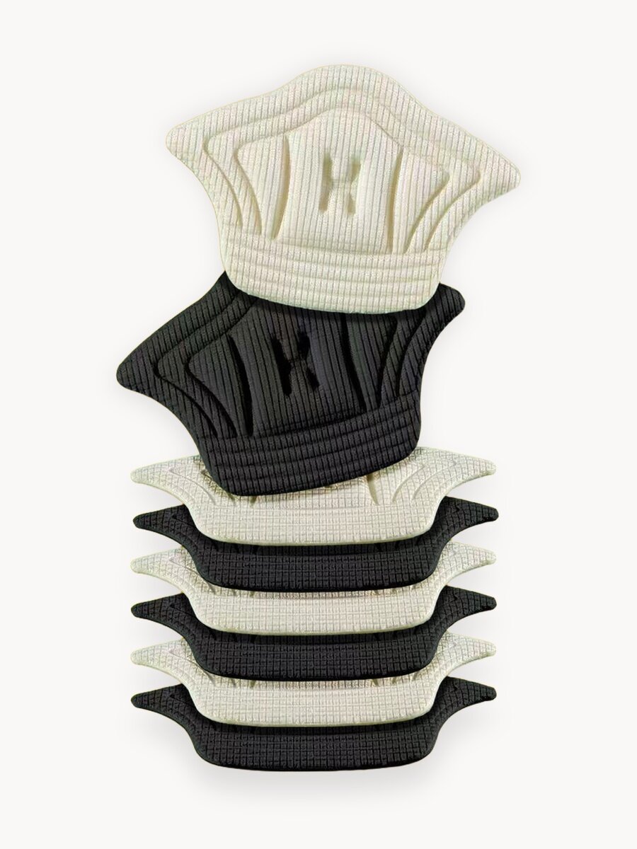 Вкладыши под пятку, 8 шт, бежевого и черного цвета, толщина 5 мм, пяткоудерживатели для обуви, подпяточники