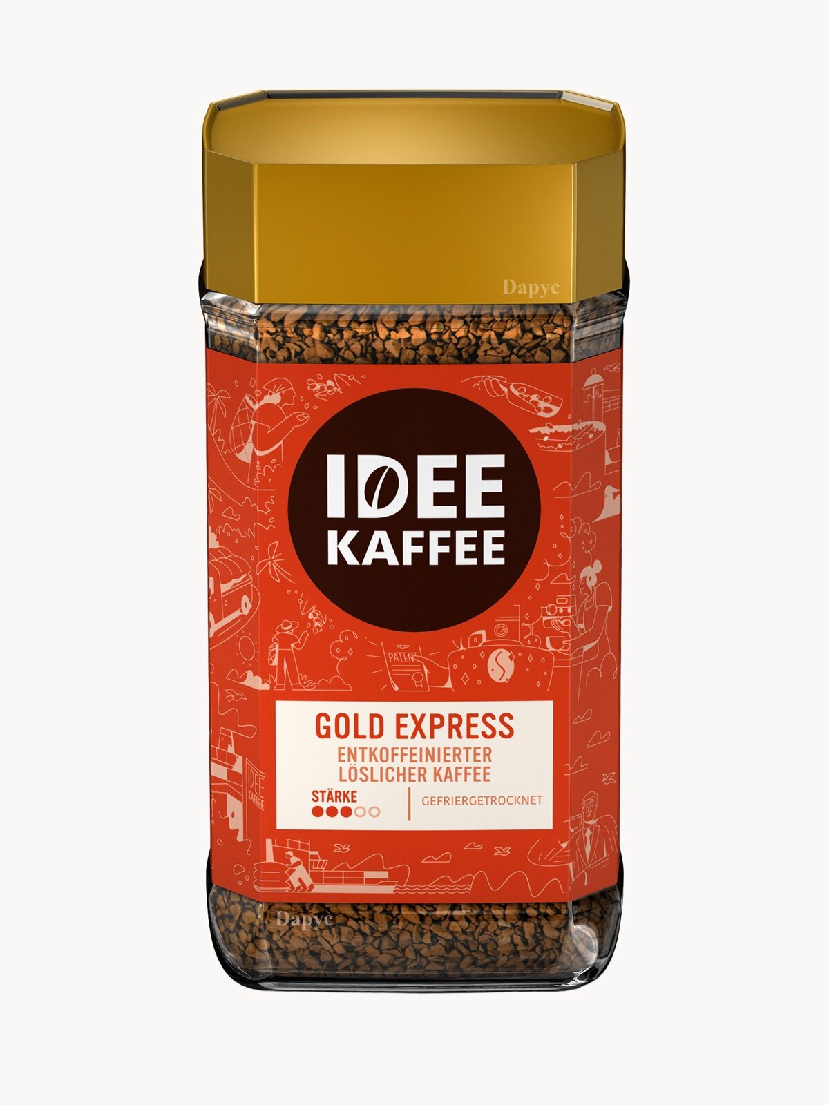 Кофе растворимый без кофеина IDEE KAFFEE GOLD EXPRESS, сублимированный, 200 г
