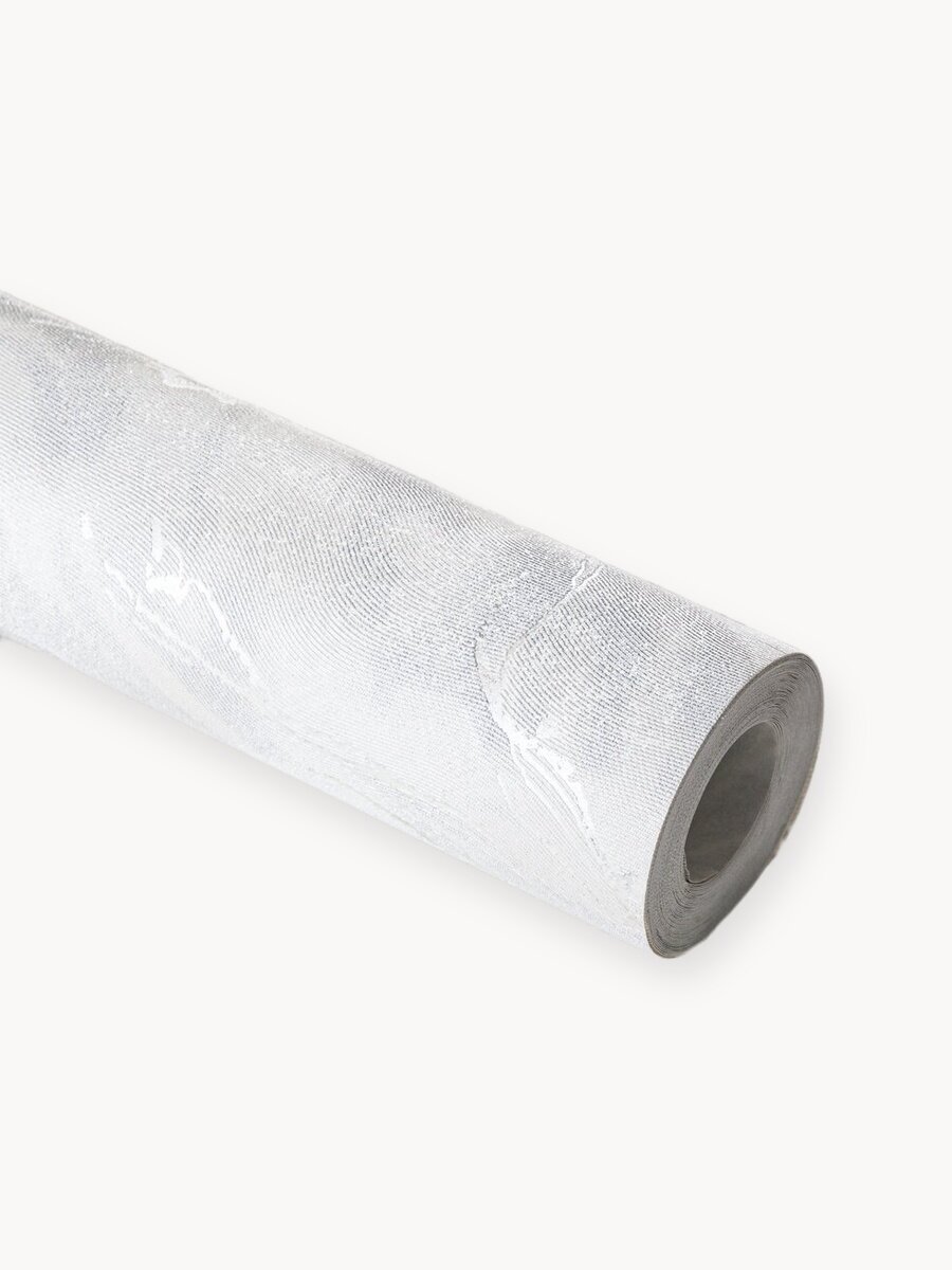 Обои OBOIRU, флизелиновые, вспененный винил, антивандальный, молочно-голубые с серебром, 1.06 х 10м