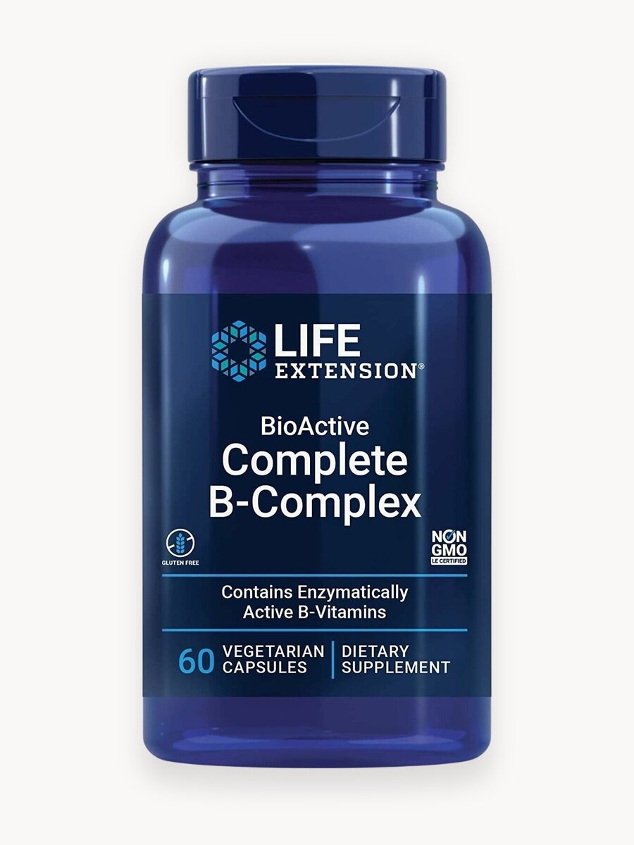 Life Extension Комплекс витамина B 60 веган капсул, Complete B-Complex 60 vcaps