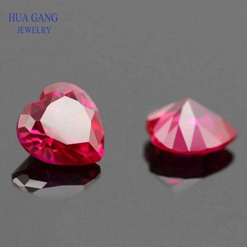 Сердца из синтетического корунда Excellent Heart Розовый, 5x5mm (50pcs), NO.5 corundum