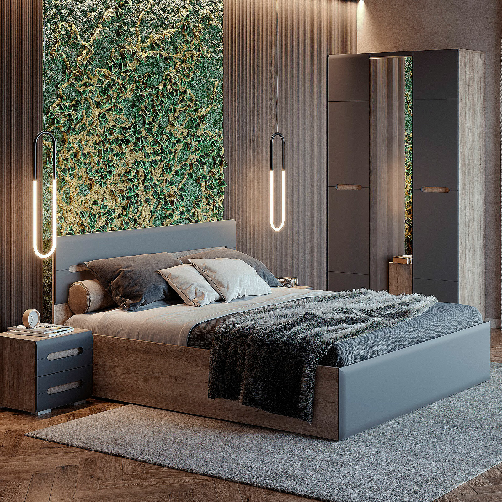 Спальня "Наоми" КР-11 дуб каньон/графит