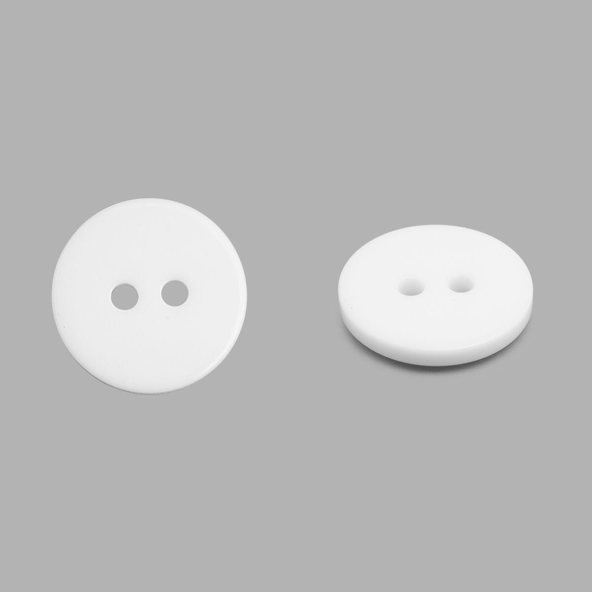 Пуговица супатная 24L (15мм) 2 прокола, пластик (s.white (белый)). 6шт/упак