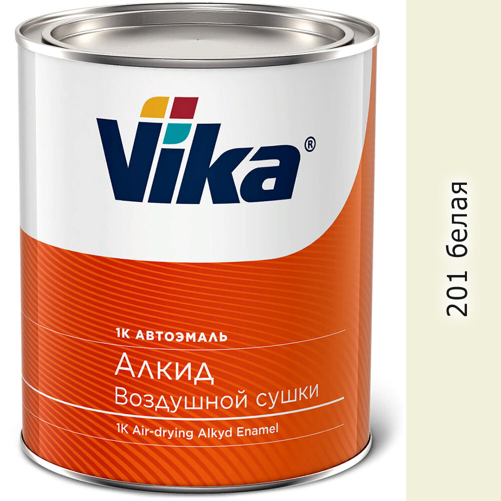 201 белая алкидная автоэмаль VIKA-60 (0,8кг)