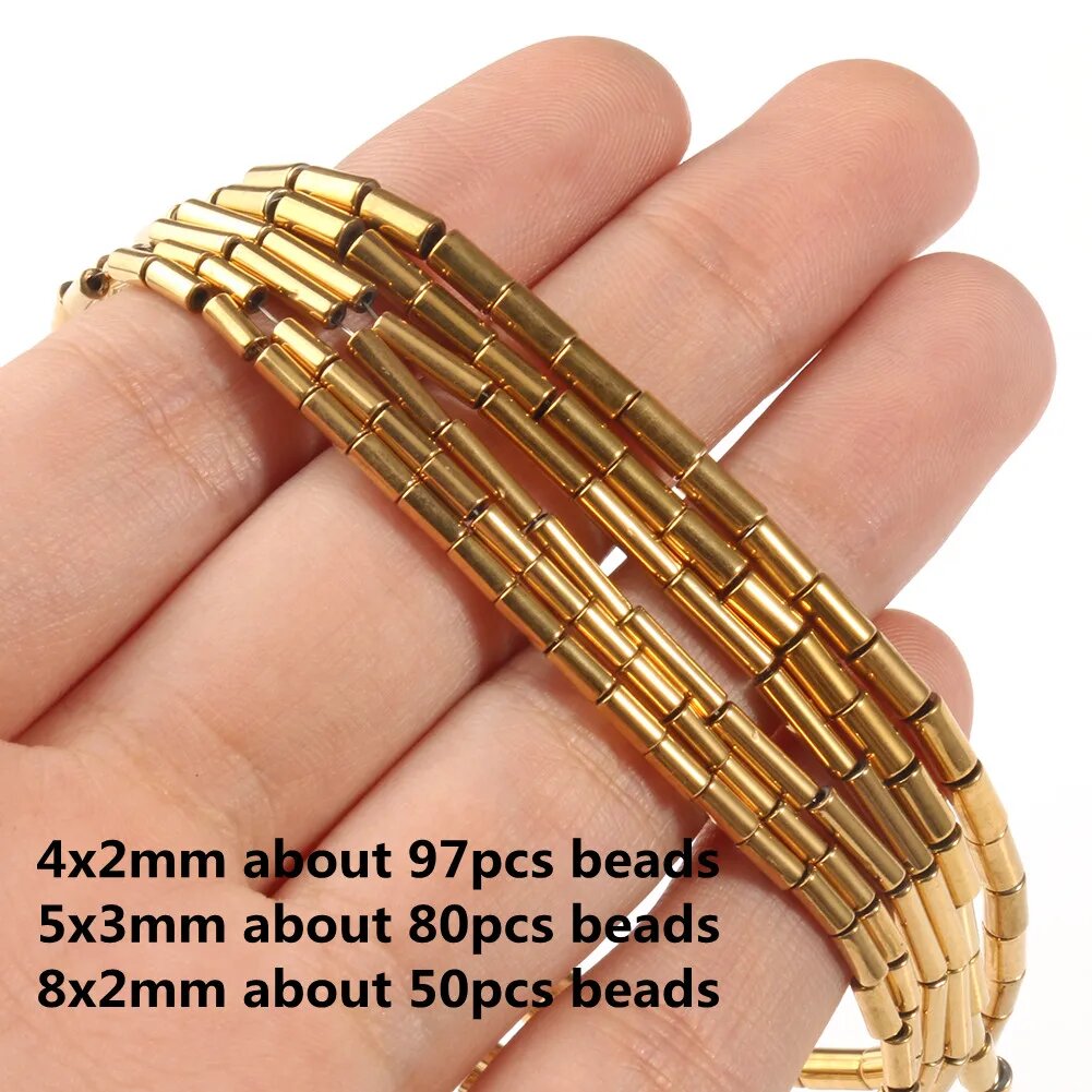 Золотые бусины гематит 8x2mm, 50шт, style05-8x2mm
