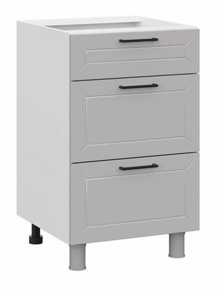 Кухонный модуль напольный, стол Сектор с ящиками, 50х50.6х82.4 см, Белый / Нео