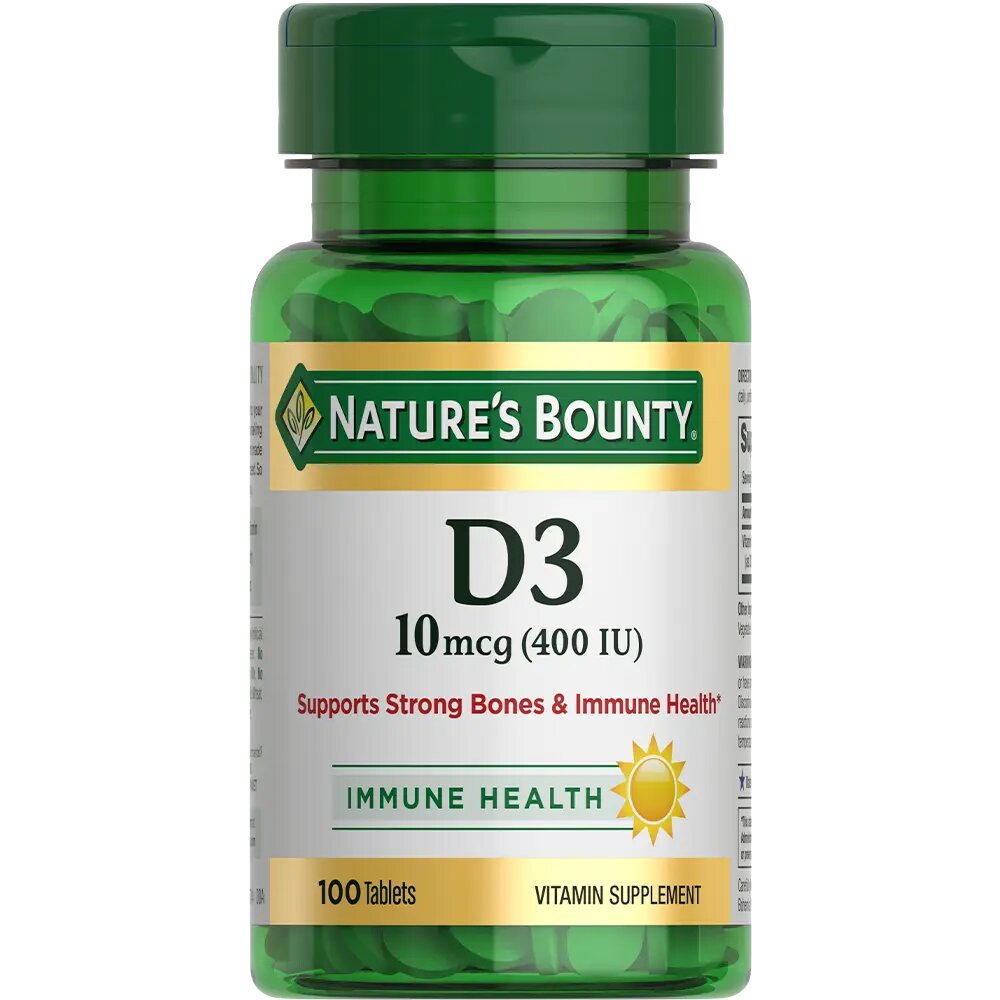 БАД Nature's Bounty Таблетки "Витамин D3 400МЕ", 100 шт. D3 10 mcg (400 IU)