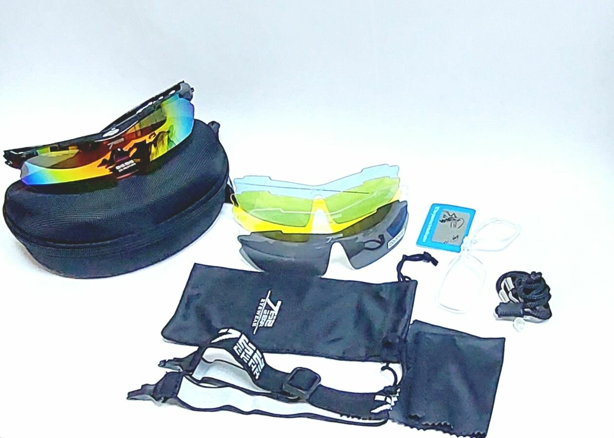 Очки тактические противоосколочные с поляризационными линзами 7.62 Tactical 5в1