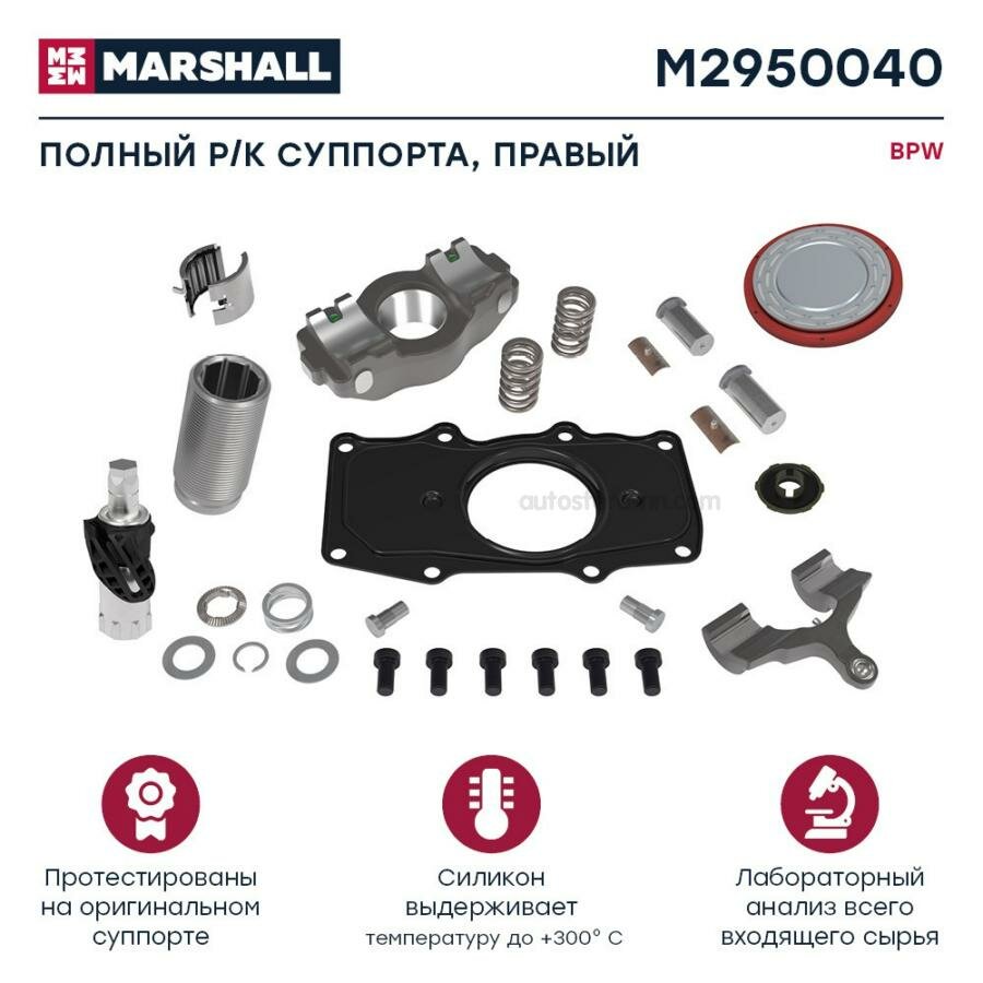 MARSHALL M2950040 Полный ремкомплект механизма суппорта BPW TS2 4309, правый (M2950040)