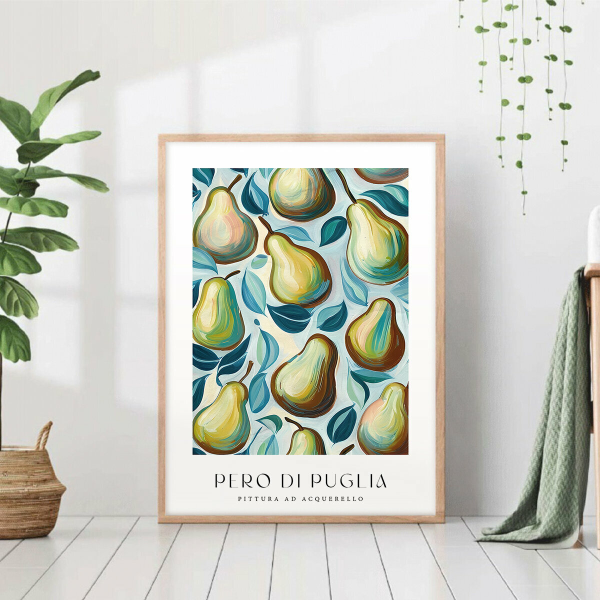 Постер "Груши репродукция" 50x70 без рамки на стену для интерьера