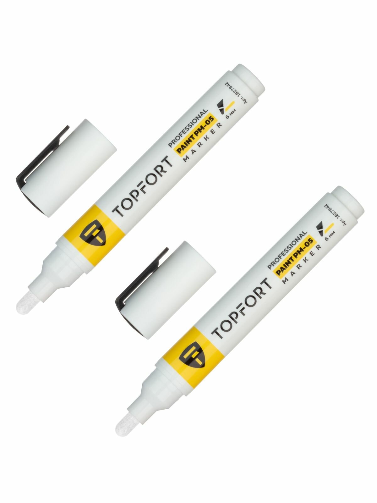 TOPFORT Маркер лаковый Paint 6 мм, белый, 2 шт