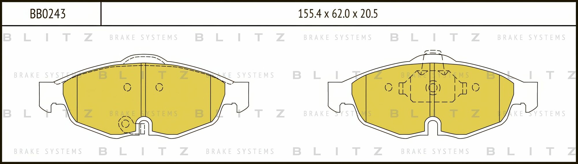 Тормозные колодки передние для Крайслер Себринг BB0243 BLITZ