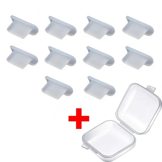 10шт. Защита разъема iPhone Silikon Transparent