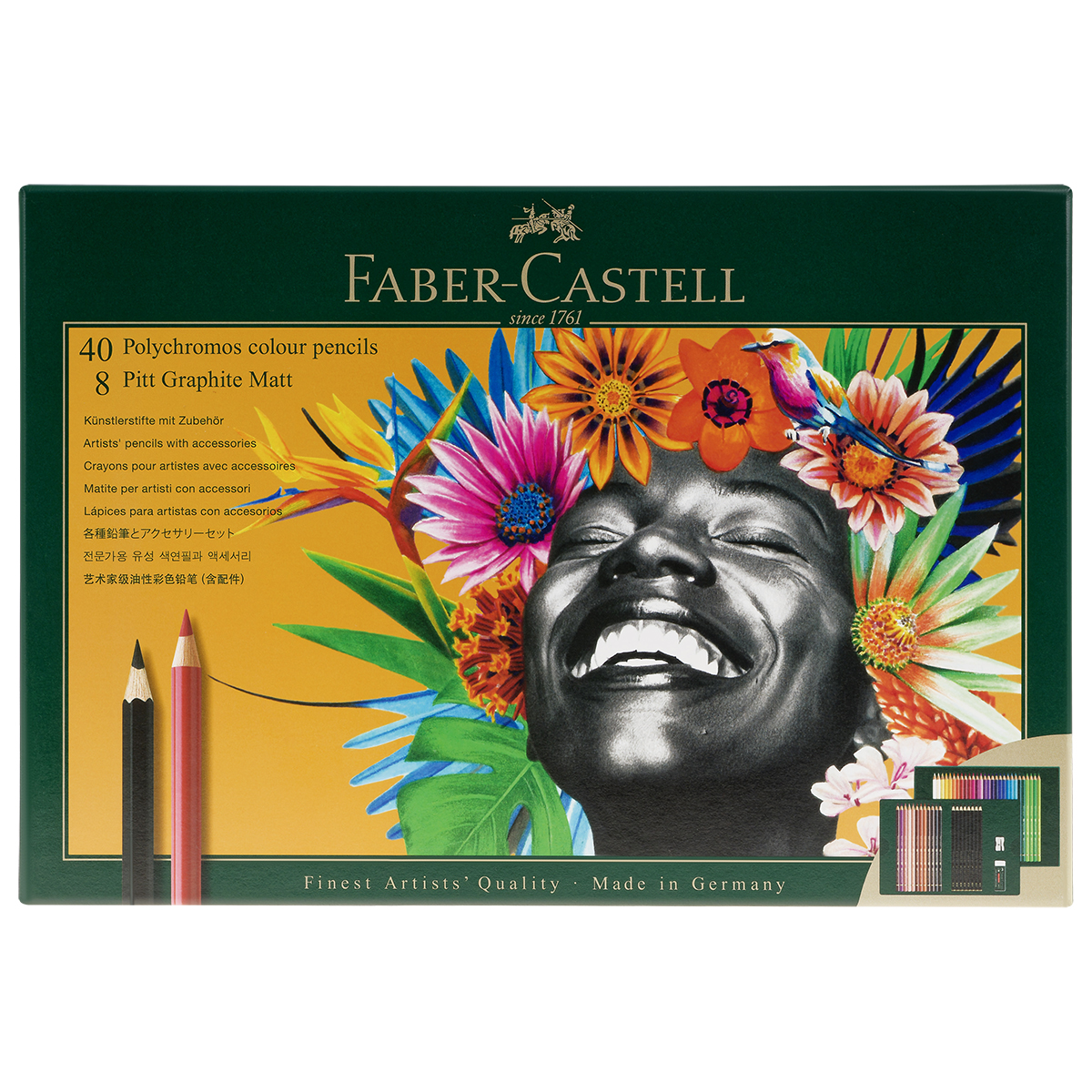 Набор цветных и простых карандашей Faber-Castell "Polychromos & Pitt Graphite Matt ", 50 предметов, студийная коробка