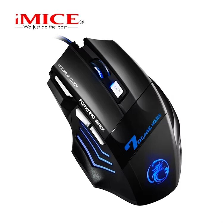 Проводная игровая мышь iMICE X7 Темно-синий, Black