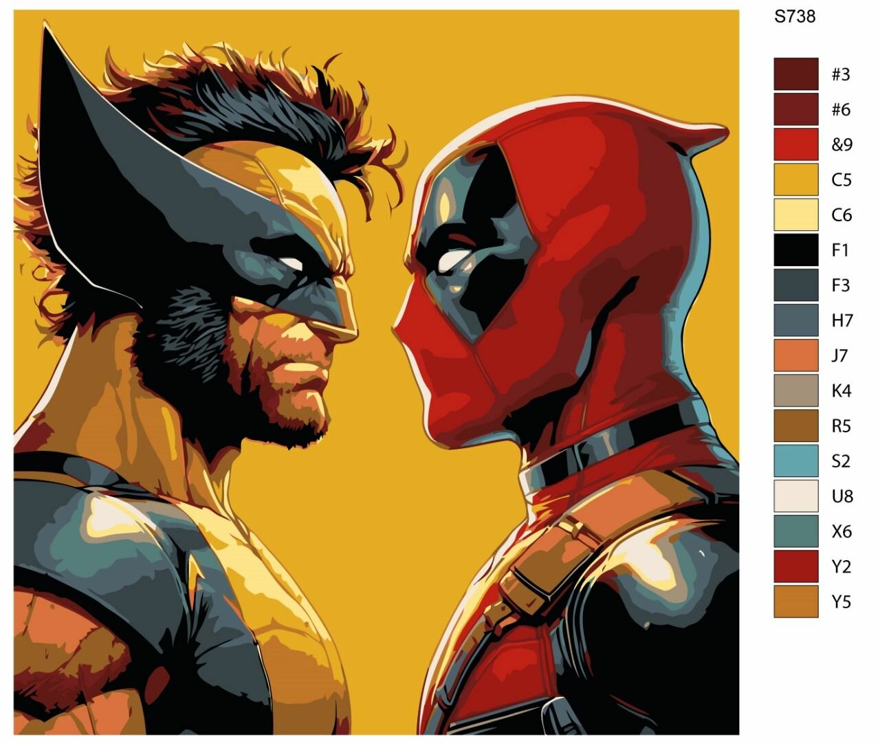 Картина по номерам BRUSHES-PAINTS "Дэдпул" S-738 40x40 см