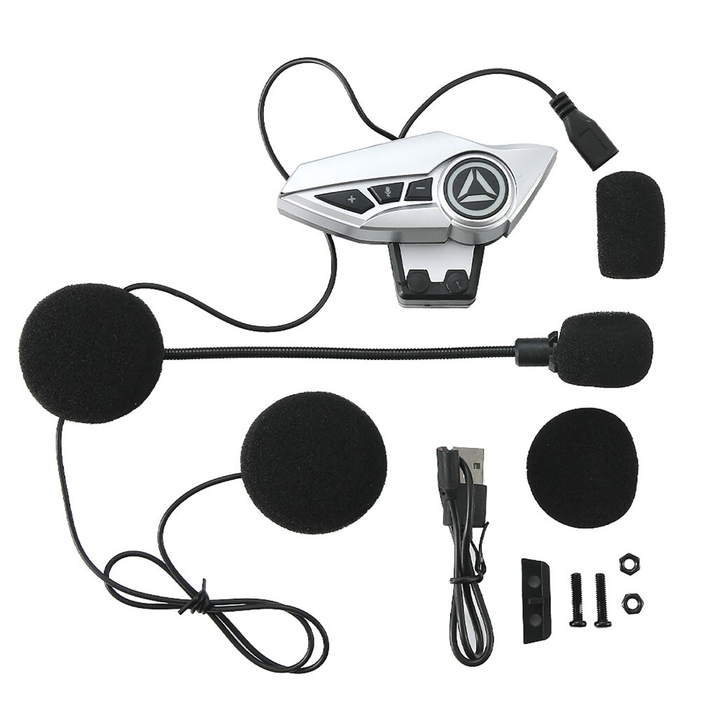 Инструменты для мотоциклов, Bluetooth наушники для шлема мотоцикла BT18 - серебристые, 1 комплект