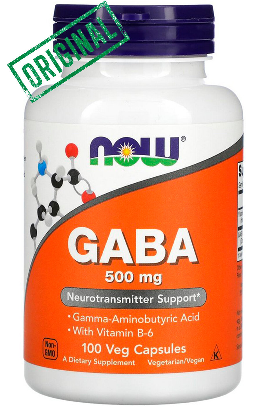NOW Foods, GABA (гамк) with Vitamin B-6, 500 mg, качественный и здоровый сон, 100 капсул