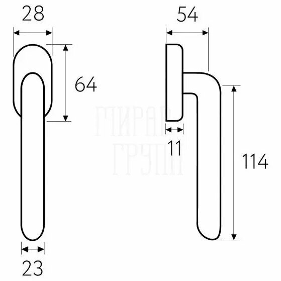 Ручка оконная Fratelli Cattini "PICCO" FW 7 матовая латунь