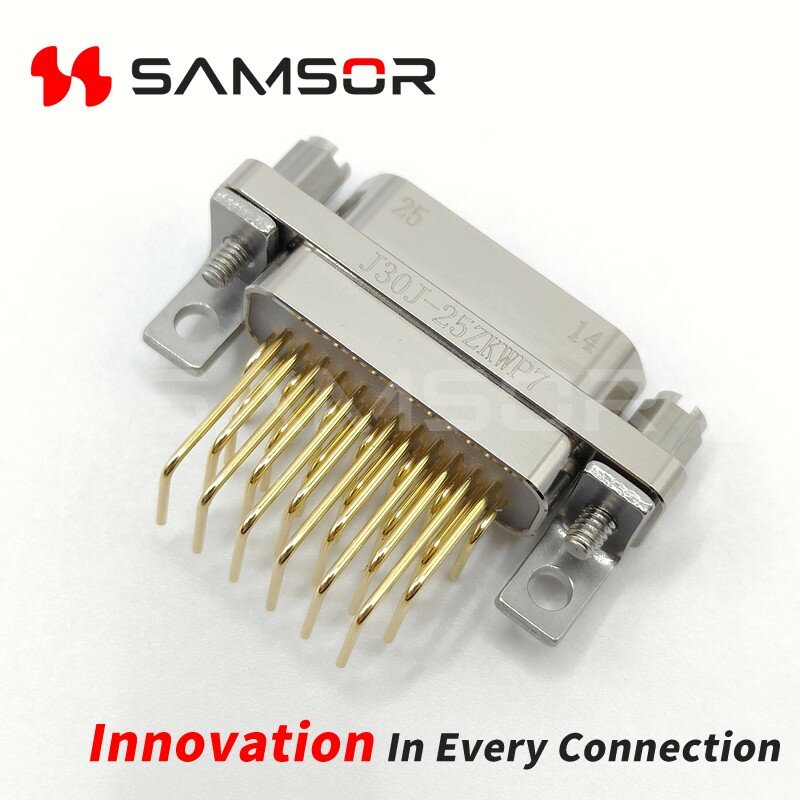 Металлический корпус Серии J30J на 25 жил J30J-25ZKW с изогнутыми контактными гнездами и разъемами