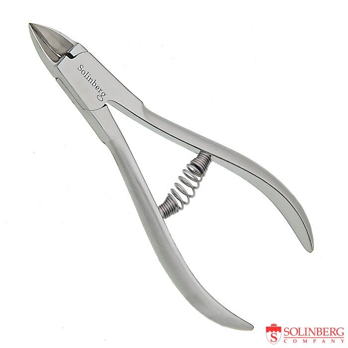 Кусачки для ногтей Solinberg 222-502, серебристые, спиральная пружина, длина 125мм, лезвия 15мм