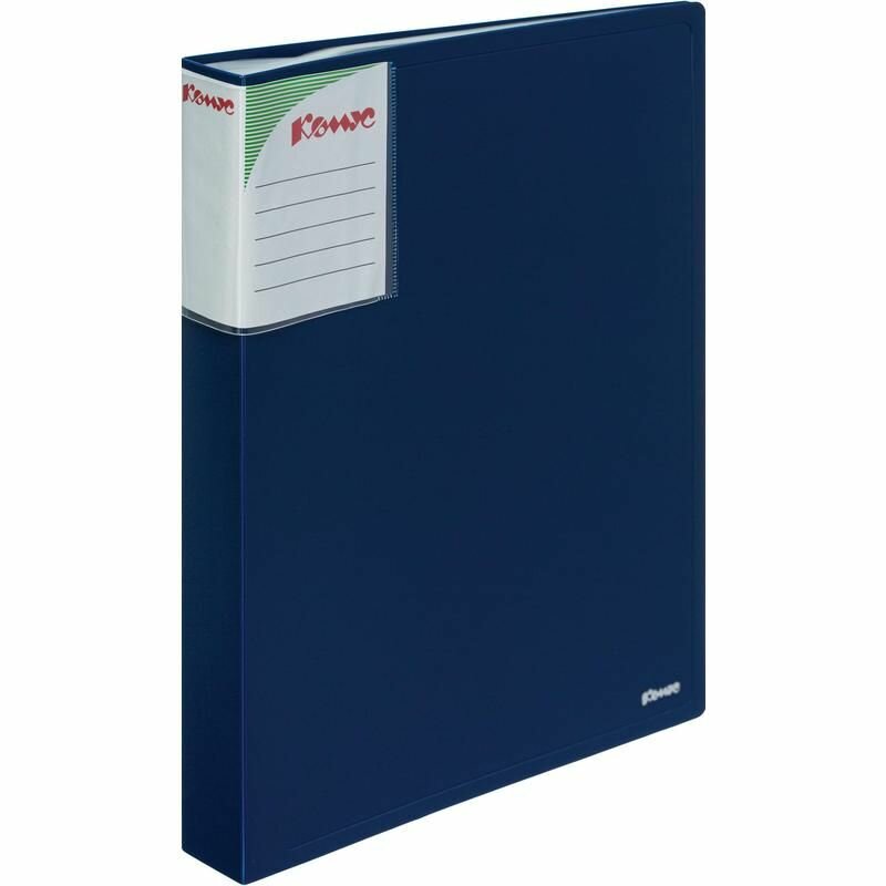 Папка файловая на 100 файлов Комус Шелк A4 35 мм синяя (толщина обложки 0.9 мм)
