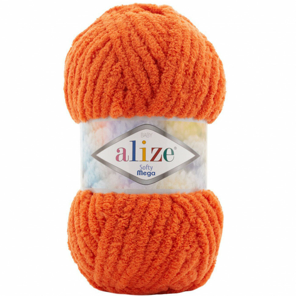 Пряжа Alize SOFTY MEGA 06 оранжевый (5 мотков)