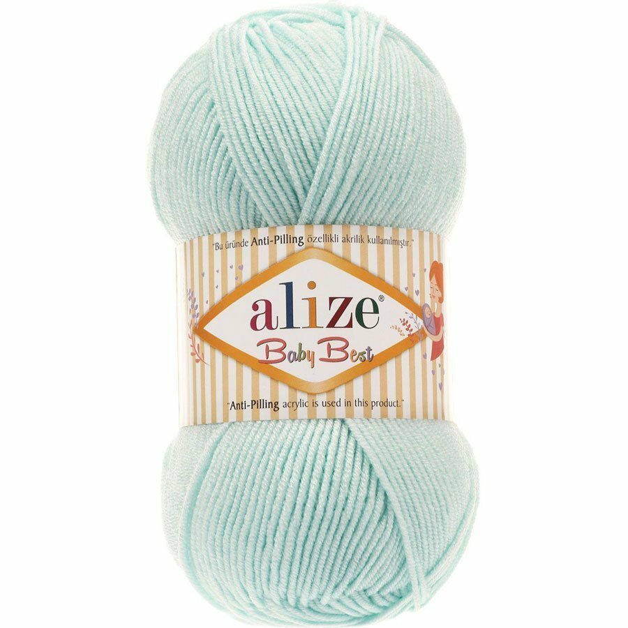 Пряжа Alize BABY BEST 820 мятный (5 мотков)