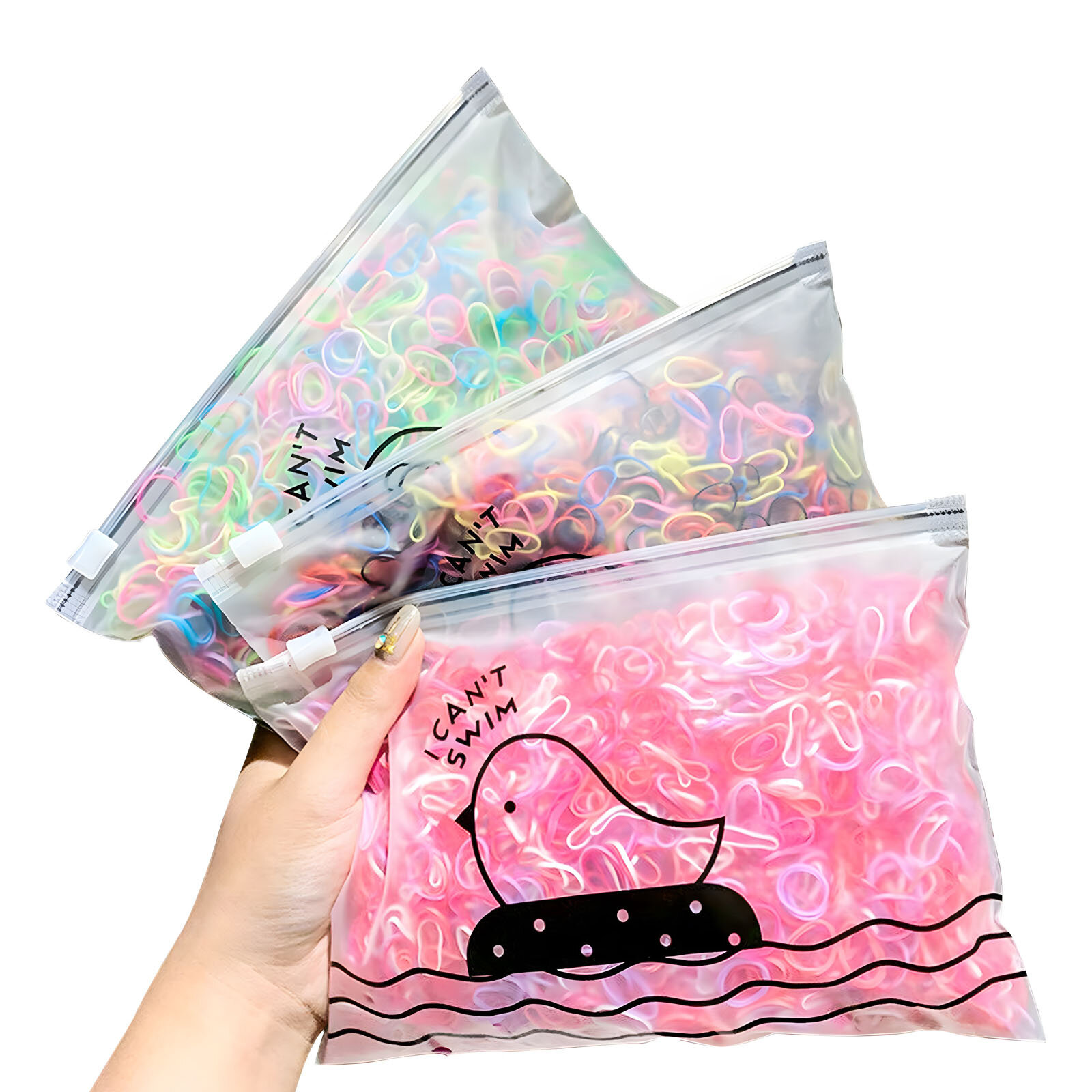 3000 штук резинок для волос одноразовых мягких эластичных стяжек для женщин девушек маленьких крошечных разноцветных резинок, материал резина, цвет разноцветный, размер 20.5x14 см, упаковка 3x1000 ШТ/Пакет