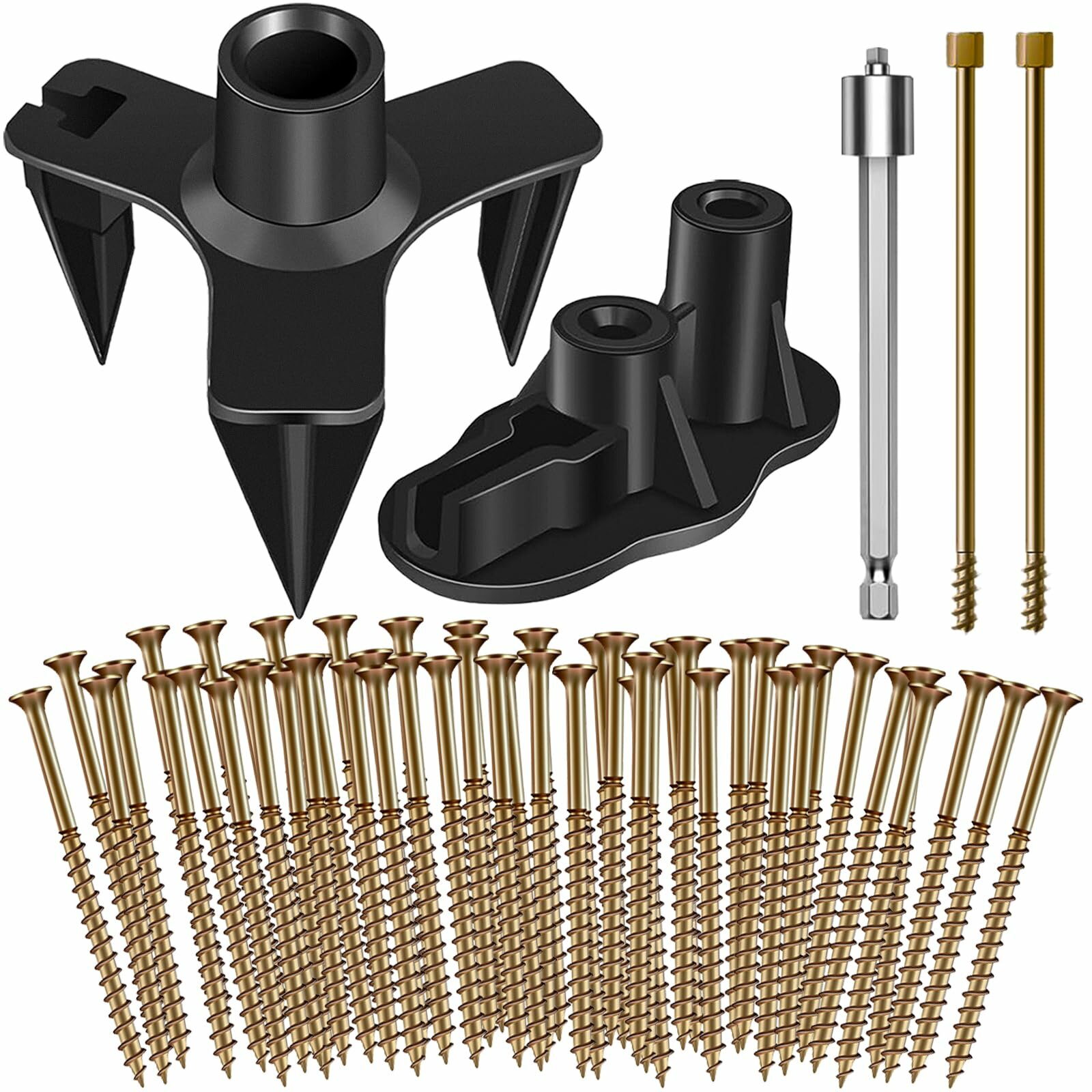 Набор для тихого ремонта деревянного пола с крепежами для композитных панелей, включая 50 винтов, всего 55 штук, инструменты для ремонта скрипящих полов, винты для ремонта полов для большинства деревянных полов