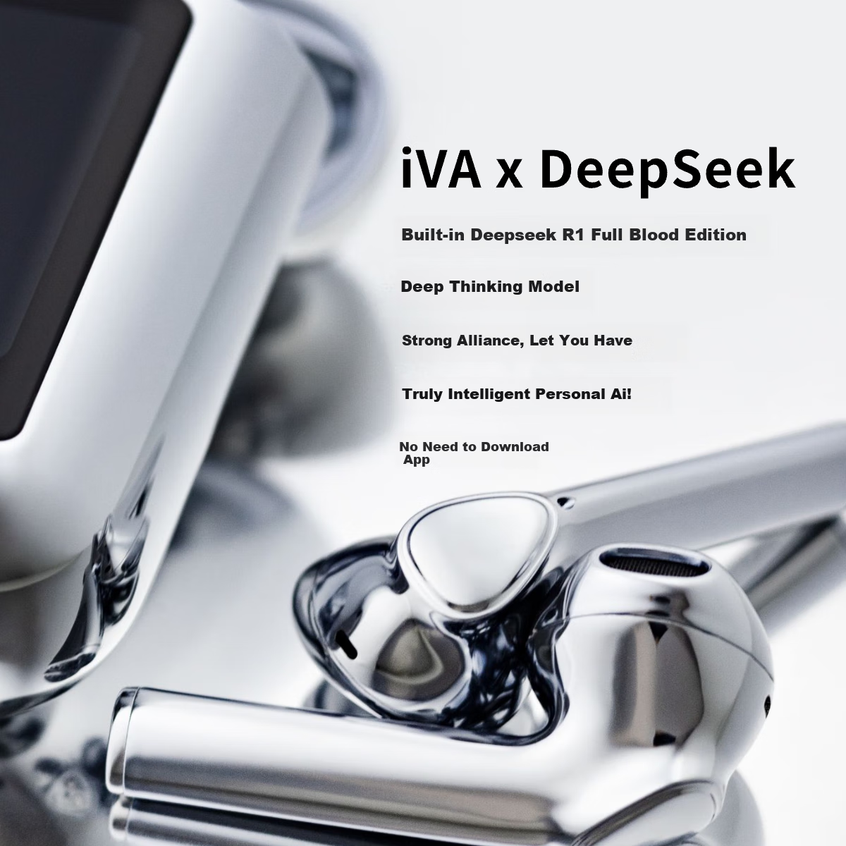 WISHEE Ai Headphones[Government Subsidy] First Model with DeepSeek Large Model Independent Networking Tech Trendy Voice Interaction OTA Upgrade Silver Limited Edition