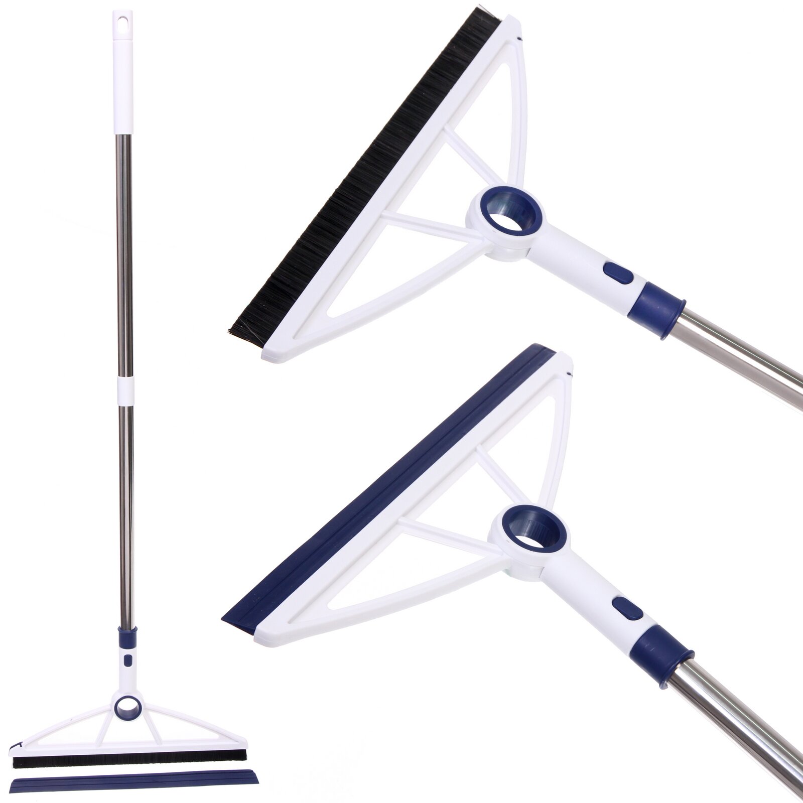 Водосгон для стекол 2в1, металлический/пластик, резиновый край, 30см