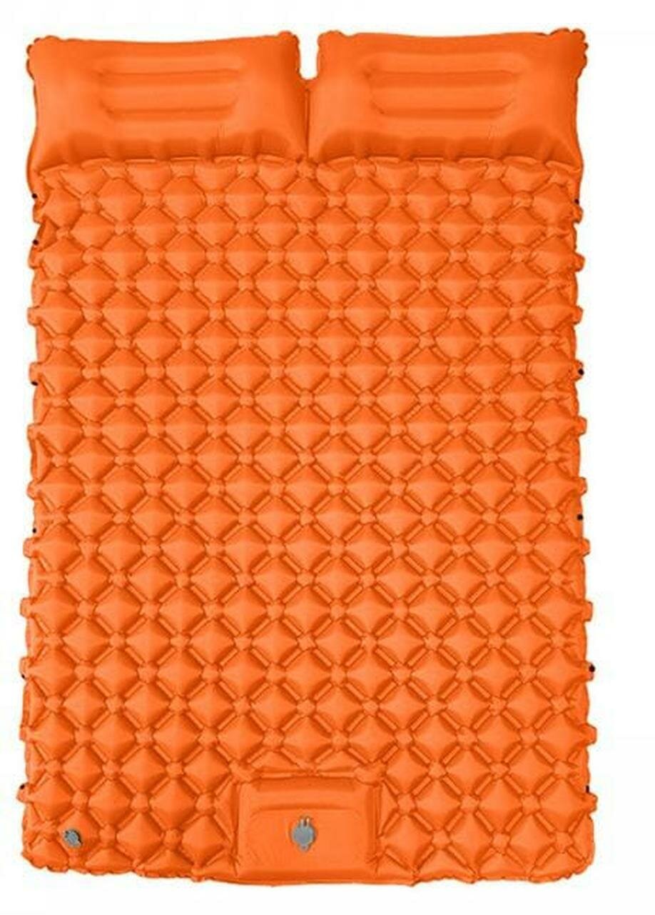 Кровать надувная 200х120 см, для кемпинга, оранжевый, насос в комплекте