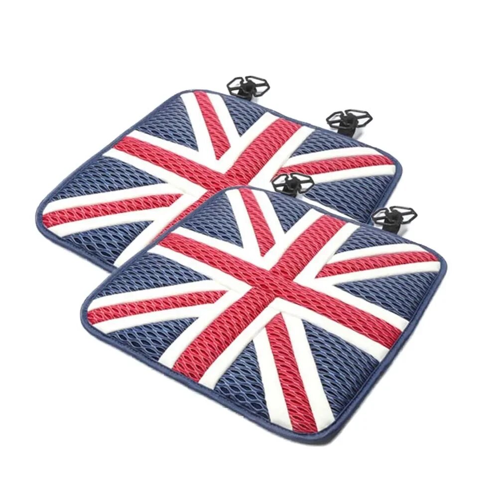 Накидки на автосиденья 2 шт, Red Union Jack, ледяной шелк