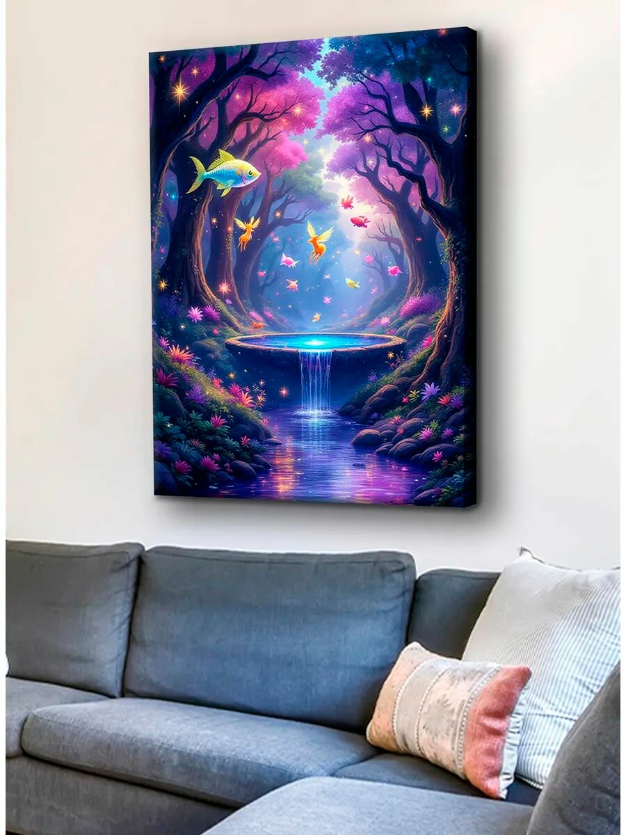 Картина "Волшебная река", интерьерная 30х40см 1шт.