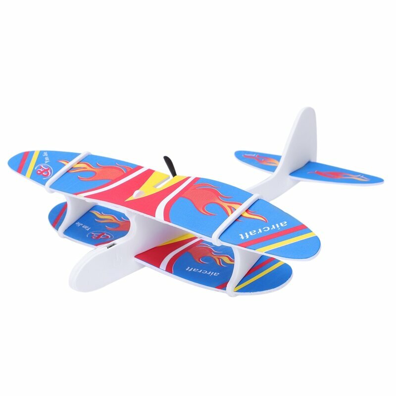 Биплан своими руками, летающий самолет с питанием от пенопласта, перезаряжаемая электрическая модель, научная образовательная модель для детей - синий